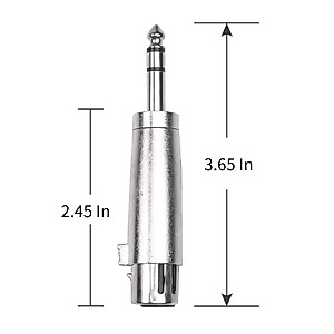 Disino Female XLR to 1/4 Inch TRS Adapter,Balanced XLR Female to Quarter Inch Male Jack Converter Audio Connector - 2 Pack