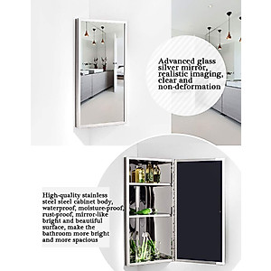 Stainless Steel Corner Bathroom Mirror Cabinet Triangle Locker Wall Cabinet Multipurpose Kitchen Medicine Storage Organizer with Mirror,11.81" X23.6"X8.2"