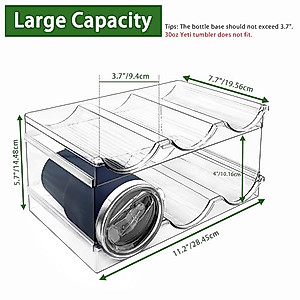 Spaclear 2 Pack Water Bottle Organizer, Stackable Kitchen Pantry Organization and Storage Shelf, Plastic Water Bottle Holder for Cabinet Fridge Organizer and Storage, Tumbler Mug Cup Organizer