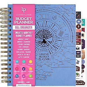 Legend Budget Planner & Monthly Bill Organizer with Pockets – Home Finance Book with Bill Payment & Expense Trackers – Financial Notebook for Household Budgeting & Money Management - Large, 8x9.5”,