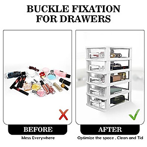 TOYANDONA Storage Cabinet 5 Drawer Plastic Storage, Storage Organizer Plastic Storage Bins with Drawers Space Saving Desktop Organizer for Crafts Small Tools Sationary and Hardware -White Bookshelf