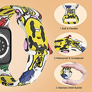 Bandkids Compatible with Kids Apple Watch Band 38mm 40mm 41mm for Boys Girls, Cute Printed Strap Compatible with iWatch Series 10/9/Ultra/8/7/6/5/4/3/2/1/SE