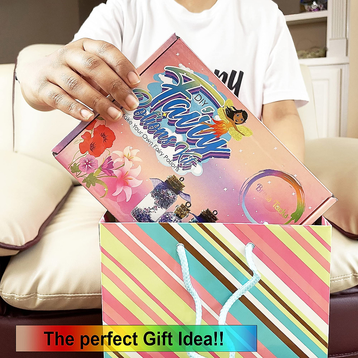 DIY Fairy Potions Kit for Kids - Make Your Own Fairy Potions Arts & Crafts Set - Great Gift for Kits 5 6 7 8 9 10 Years and Up (Fairy)