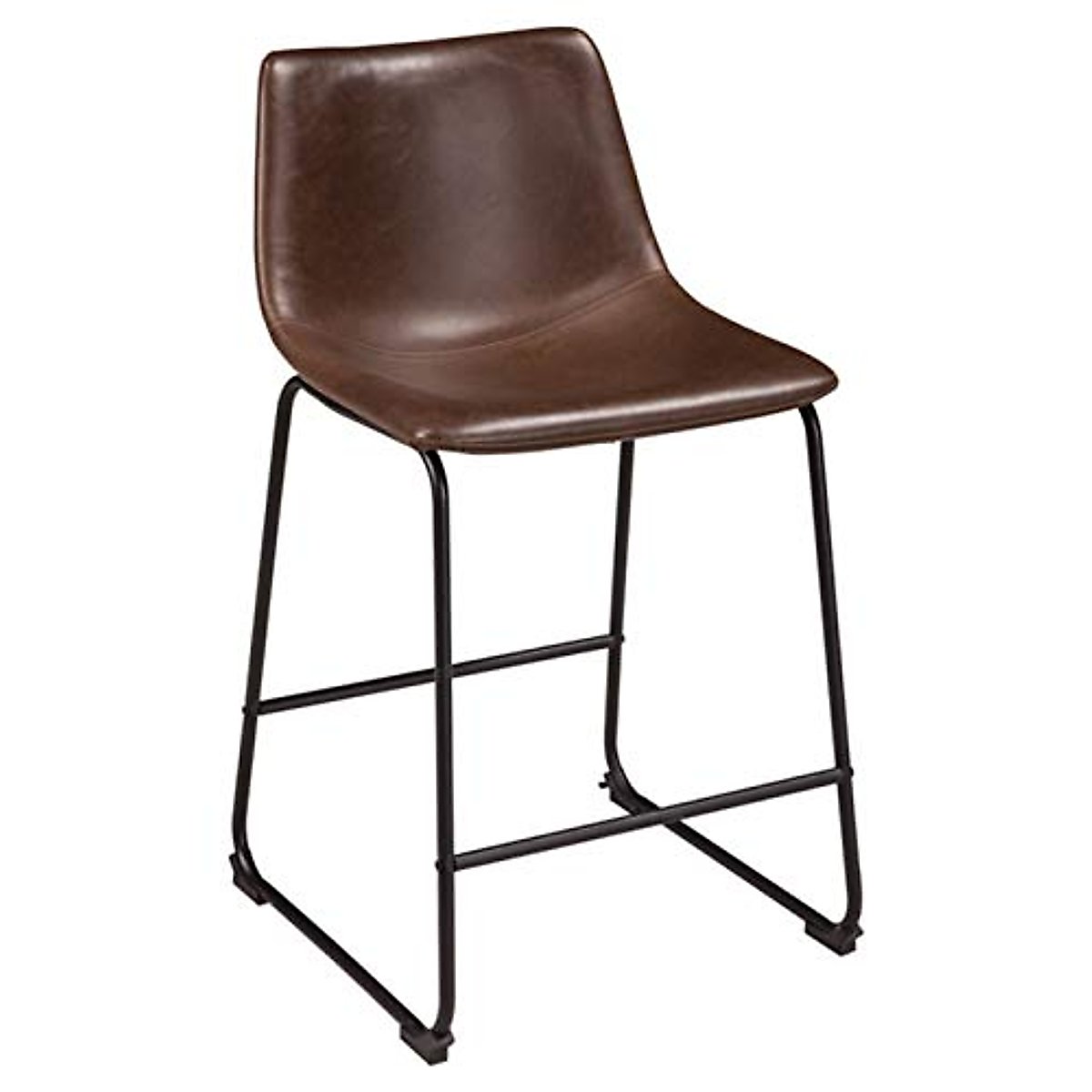 Signature Design by Ashley Centiar 24" Counter Height Modern Bucket Barstool 2 Count, Brown
