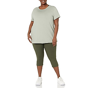 Amazon Essentials Women's Active Sculpt Workout Athleisure High Rise Capri Leggings (Available in Plus Size), Olive, Medium