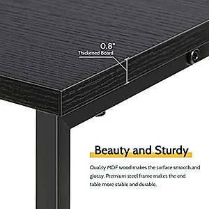 smusei Black Nightstands Set of 2 Side Table Living Room for Small Spaces Narrow Bedside Tables and Small End Table Sets with Open Storage Shelves for Bedroom Guest Room Decor