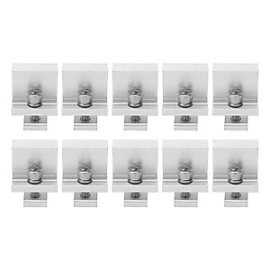 Kuuleyn 10PCS Z Bracket Mount Mounting Set Z Bracket Kit Aluminum Alloy Pressing Block PV Panel Rail End Grounding Clamps (40mm)