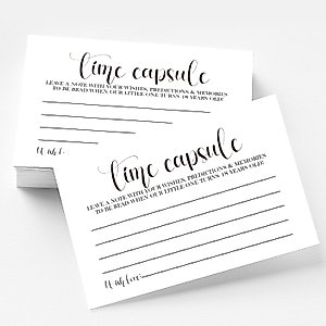 50 Baby Time Capsule Cards for 1st Birthday, time capsule box or Baby Shower Game Activity, Anniversary Cards for Baby Shower Party Supplies.4 x 6 Inch