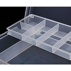 Toasis Fishing Lure Storage Container Organizer Double Layer Tackle Plastic Box (Olive & Clear-2pack)