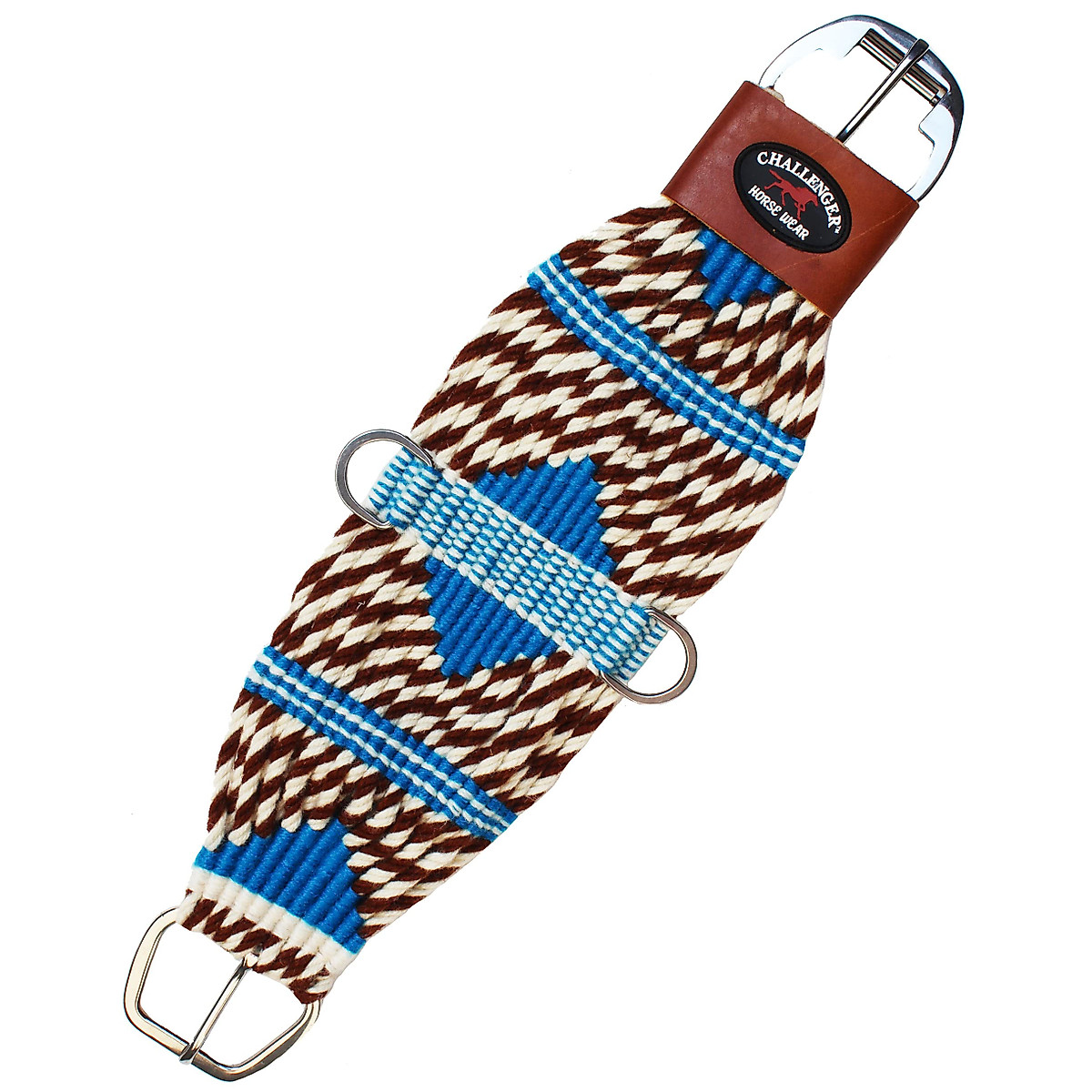 CHALLENGER Horse 22" Horse Western 21 Strand Double Weave Two-Tone Mohair Roper Cinch 97RT15-22