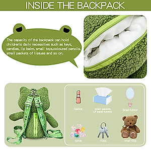 Cevly Cute Frog Plush Toy Crossbody Bag Shoulder Bags Frog Soft Stuffed Plush Toy Backpack Animal Stuffed Toys Frogs Plush Doll Cartoon Satchel Handbags Birthday Gifts (Green)