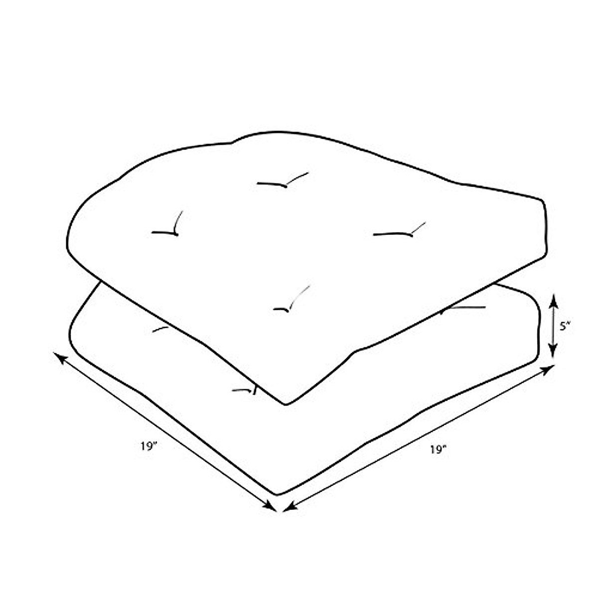 Pillow Perfect Tory Solid Indoor/Outdoor Wicker Patio Seat Cushion Reversible, Weather and Fade Resistant, Round Corner - 19" x 19", Blue, 2 Count