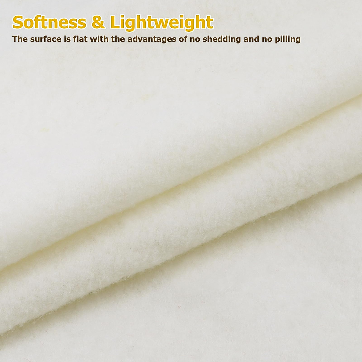 12" x 39" Wool Felt Fabric, Pure Merino Felt Fabric for Sewing DIY Wool Felt Craft Needle Felting Wet Felting Handmade Home Liners Weaving Beige