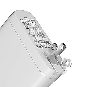 Amazon Basics 100W Four-Port GaN Wall Charger w/ 2 USB-C (100W,18W) & 2 USB-A Ports (12W) w/PD for Laptops, Tablets & Phones (iPhone 16/15/14/13/12/11/X, iPad, Mac, Samsung, and More), Non-PPS, White