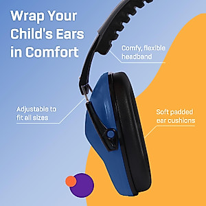 Vanderfields Kids Ear Protection, Noise Canceling Headphones Kids, Age 3-16, 26dB Noise Reduction, Ear Muffs for Kids, Kids Noise Cancelling Headphones, Earmuffs for Autism, Boys, Girls, Toddlers