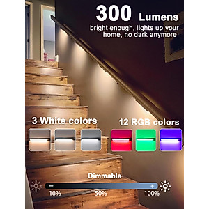 Diomart Under Cabinet Lights, 79 LED Rechargeable Under Cabinet Lighting with Remote, 3 Pack RGB Dimmable led Closet Lights Wireless Under Counter Lights for Kitchen, Stairs, Wardrobe, 15 Colors