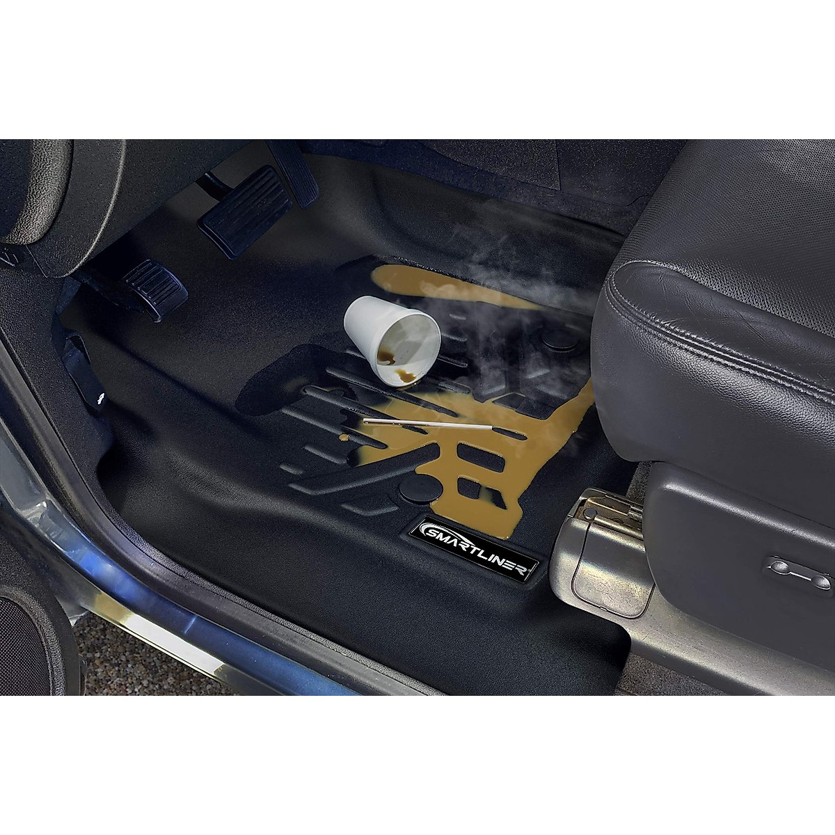 SMARTLINER Floor Mats - Cargo Liner Behind 3rd Row Set Black Compatible with 18-21 Expedition/Navigator 2nd Row Bench Seat (no Max or L)