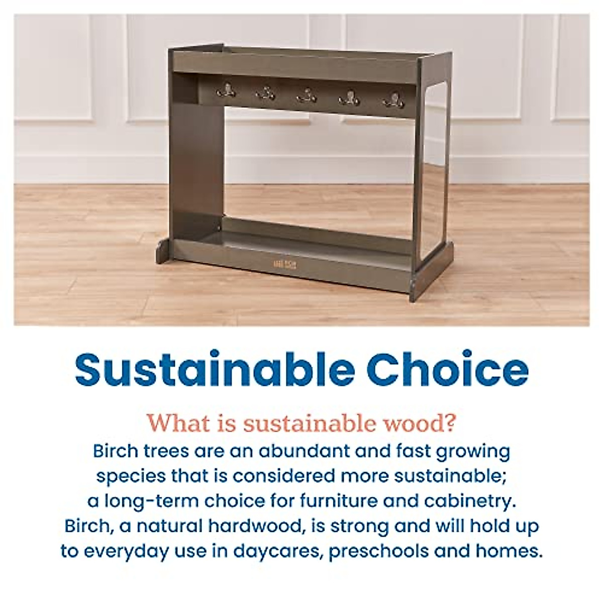 ECR4Kids Streamline Toddler Dress-Up Island, Costume Organizer, Grey Wash