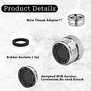 Faucet Adapter With Aerator,Faucet To Hose Adapter,Faucet Adapter For Garden Hose Connection Via Diverter 3/4" Ght Thread Chrome