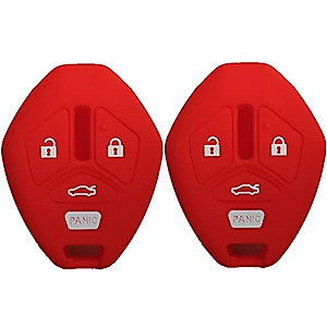Smart Key Fob Cover Case Protector Keyless Remote Holder for Mitsubishi Eclipse Endeavor Galant Lancer Outlander 3 Buttons Red