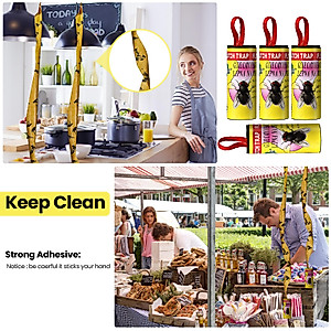 Qualirey 160 Pack Fly Strips Sticky Fly Trap Indoor Outdoor Hanging Fly Ribbon Tape Paper Flying Insect Trap Gnat Killer Traps for Fruit Flies, Bug, Insect, Pest (Yellow)