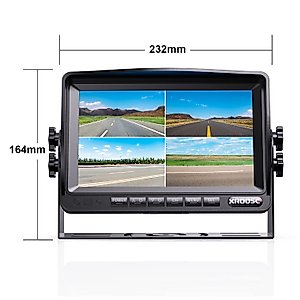 Wireless Dual Backup Camera with 7” Touch Button Rearview Monitor for RV Trailer Truck Motorhome Camper Digital 1080P AHD Rear Side View Cam with Long Range Operation Signal DVR System Xroose CM2