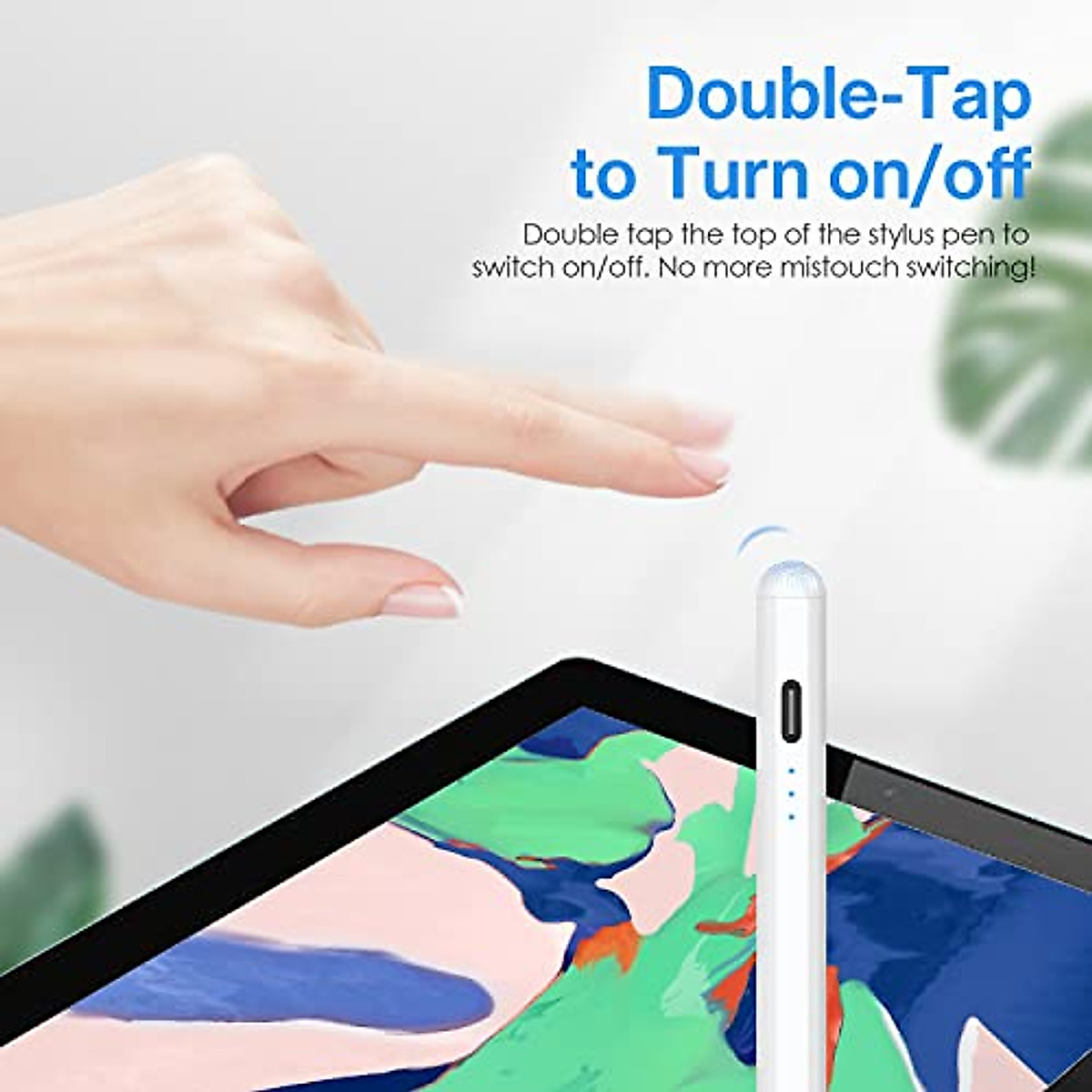 Stylus Pen for iPad 9th&10th Generation, Active Apple Pencil 1st / 2nd Generation for iPad 2018-2022, iPad Pencil Apple Pen for iPad Mini 6th, iPad Pro 11/12.9inch, iPad Air 3/4/5, iPad 6/7/8th, White