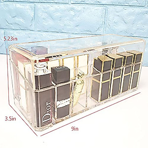 CLUQMEIK Acrylic Rollerball Perfume Organizer Beauty Scent Holder with 24 Grids Organization Container Storage for mini perfume/mini spray collection display- Clear