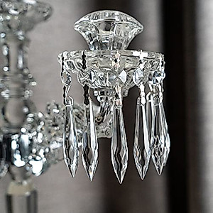 20Pcs Chandelier Icicle Crystal Prisms with Bead Crystals Lighting Lamp Replacement Parts (63mm, Clear)
