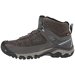 KEEN Women's Targhee 3 Mid Height Waterproof Hiking Boots, Magnet/Atlantic Blue, 8.5