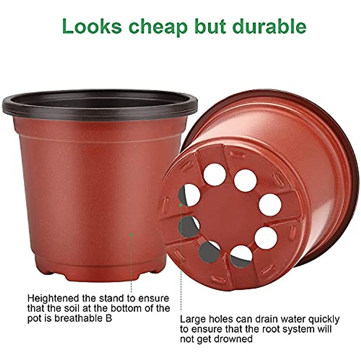 MIXC Plant Nursery Pots with Humidity Dome 4" Soft Transparent Plastic Gardening Pot Planting Containers Cups Planter Small Starter Seed Starting Trays for Seedling with 10pcs Plant Labels，30 Sets