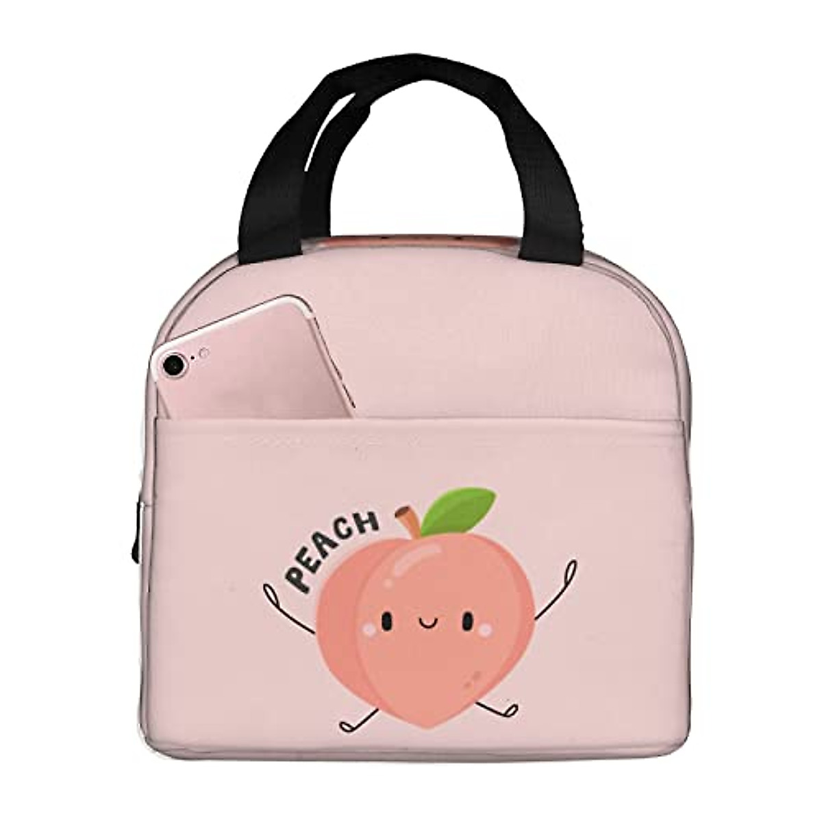 Lunch Bag Cute Fruits Peach Insulated Lunch Box Back To School Reusable Bags Meal Portable Container Tote For Boys Girls Travel Work Picnic Boxes
