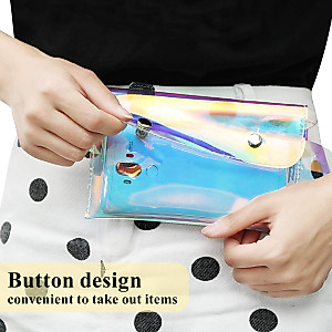 LUOEM Waist Bags Shiny PU Leather Hologram Shoulder Bag Cross-body Chest Bag for Women