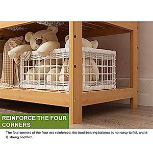 YXDFG Bamboo Garment Rack,Heavy Duty Coat Display Organizer, 3-Tier Storage Shelves & Solid Top Rod Hanging Rack, Shoes Clothing Stand, for Laundry Room Entryway Bedroom,60×29×163cm