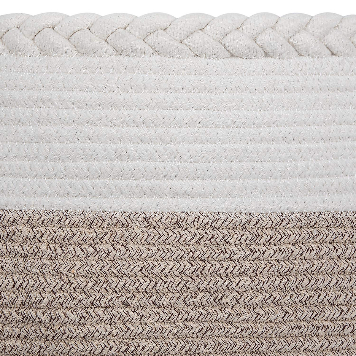 FENG@YE XXXL Extra Large 21.7 x 21.7 x 13.8 Inchs Natural Cotton Rope Basket Decorative Woven Basket Storage Baby Laundry Hamper with Handles for Baby and Kids Room Toy Bin Blanket Basket