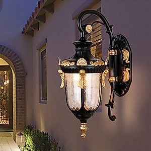 European wall light Wall-mounted Exterior Wall Light Europe Outdoor Wall Lamp Waterproof Garden Lights Retro Creative Doorway Lighting Luminaire Home Decor Royal House Courtyard Porch Fence Sconce Fix