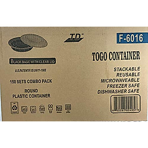 TD F6016 16oz. 150-Pack BPA Free Microwavable Meal Prep Container with Lid