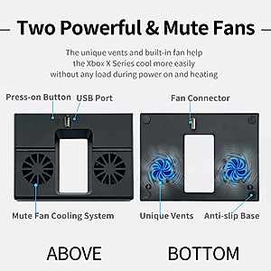 Console Cooling Fan Compatible for Xbox Series X USB External Cooler Turbo Temperature Control Fan Console Cooling System for Xbox Series X