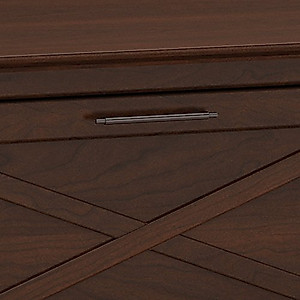 Bush Furniture Key West 5 Shelf Bookcase in Bing Cherry & Key West 2 Drawer Lateral File Cabinet in Bing Cherry