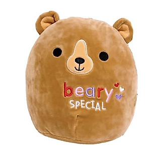 Squishmallows Official Kellytoy Valentines Squad Squishy Soft Plush Toy Animal (8 Inch, Omar Bear (Beary Special))