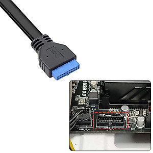 XMSJSIY USB 3.0 Front Panel Cable, Motherboard 19/20pin Cable to USB Female Splitter Adapter Extension Connector -50cm/19.6inch