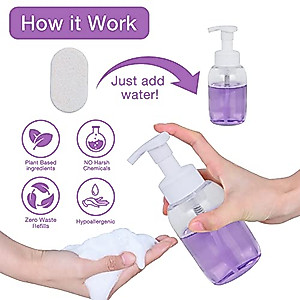 flowcheer Foaming Hand Soap Tablet Refills-12 pack Hand Wash Tablets-Make 132 FL OZ of Liquid-Lavender Fragrance Soap Refills Tablets for Using With Foaming Dispenser(Not Included) Only