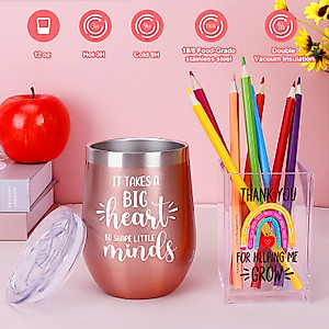 Teacher Gifts for Women,Teacher Appreciation Gifts,Teacher Christmas Gifts,Back to School Gifts for Teachers,Thank You Gifts for New Teacher -Teacher Bag,Candle,Pen Holder,12 oz Teacher Tumbler Set