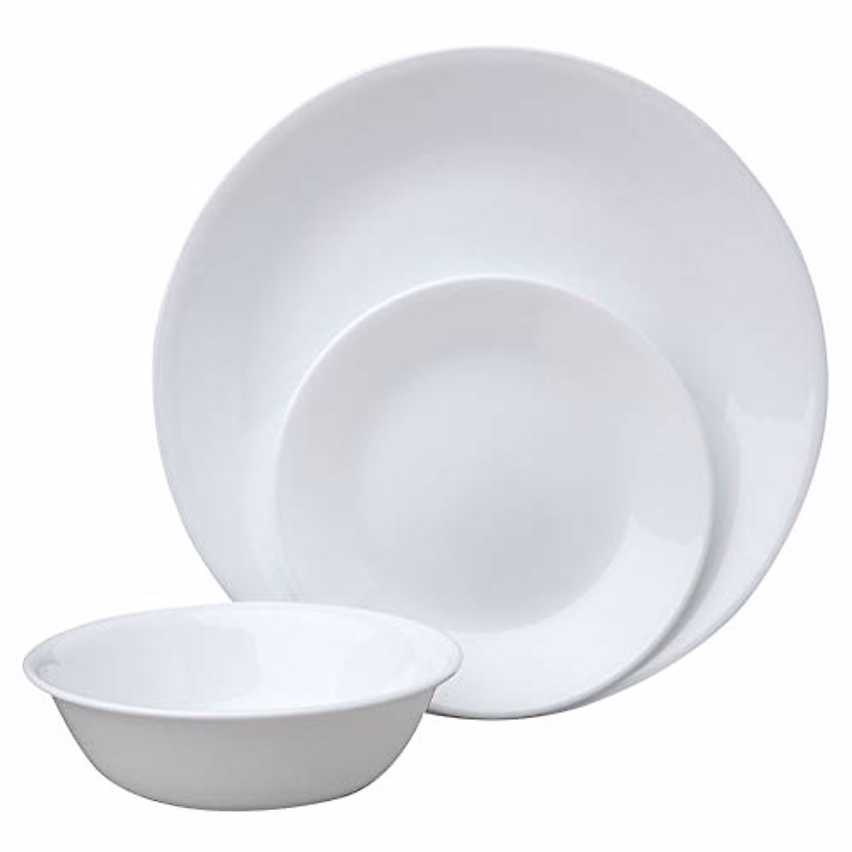 Corelle Livingware 18-Piece Dinnerware Set, Winter Frost White, Service for 6 (1088609)