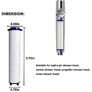 High Pressure Handheld Turbo Fan Shower Head PP-Cotton Filter Cartridge,3.7in Detachable Propeller Hydro Jet Shower Head Filter,set of 12