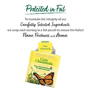 Bigelow Cozy Chamomile Herbal Tea, Caffeine Free, 20 Count (Pack of 6), 120 Total Tea Bags