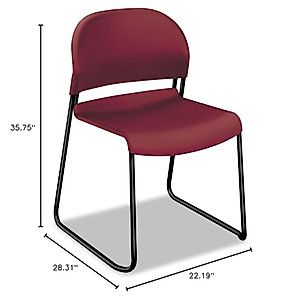 HON 4031MBT GuestStacker Series Chair, Mulberry with Black Finish Legs, 4/Carton (HON4031MBT)