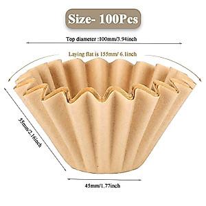 MUCXNIIY 1-2 Cup Brown Coffee Filters, 100 Count Unbleached Basket Coffee Filter Paper for Miniature Mr Coffee, Small Coffee Maker, Single Serve Coffee Pot, Pour Over Coffee Kit