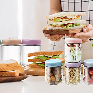 3-Pack 16 oz Glass jars with Airtight Lids, Overnight Oats Containers with Lids, Wide Mouth Mason Jars, Glass Storage Containers with Lids for Fruit, Salad Dressing, Sauce,Cereal,Yogurt,Snacks