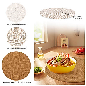 Billbotk Trivets for Hot Pots and Pans, 6 Pieces Boho Rivets for Hot Dishes, Pot Holders for Kitchen, Hot Pads for Countertops, Fall Decorations for Home, 11.8 Inches and 7 Inches ﻿